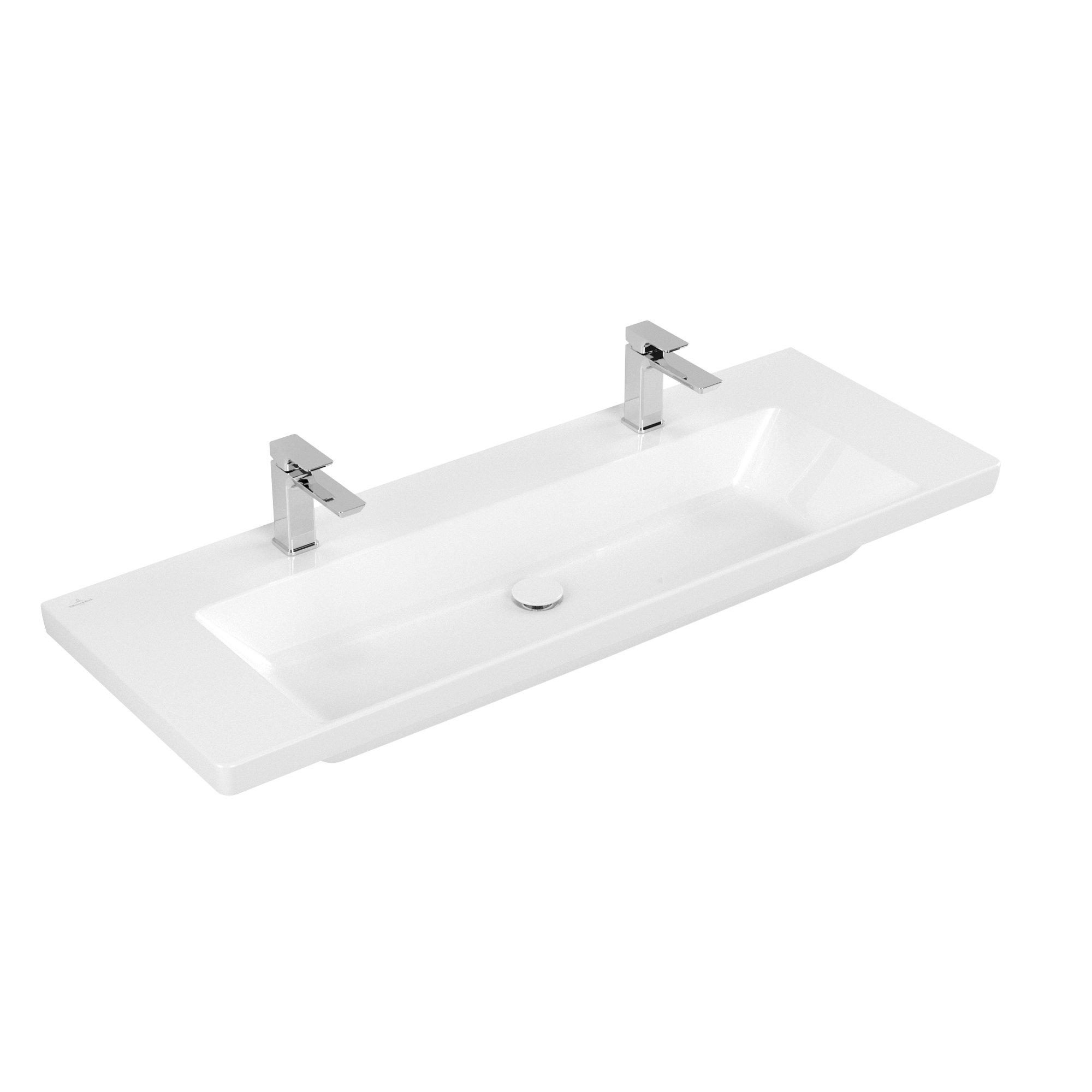 Villeroy & Boch Subway 3.0 meubelwastafel - 130x47x17cm - Rechthoek 2 ...