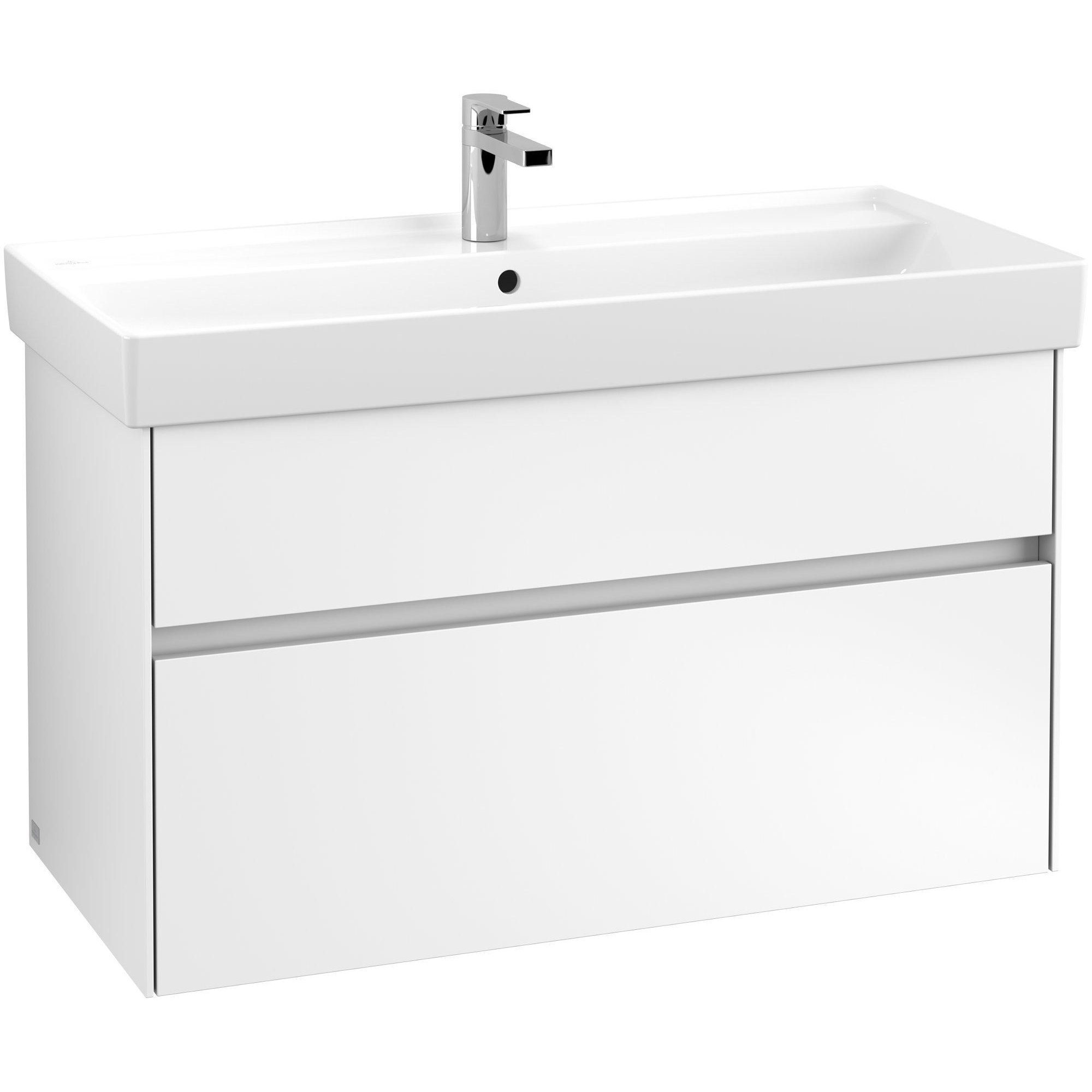 Villeroy & Boch Collaro wastafelonderkast - 95.4x54.6cm - 2 lades White ...