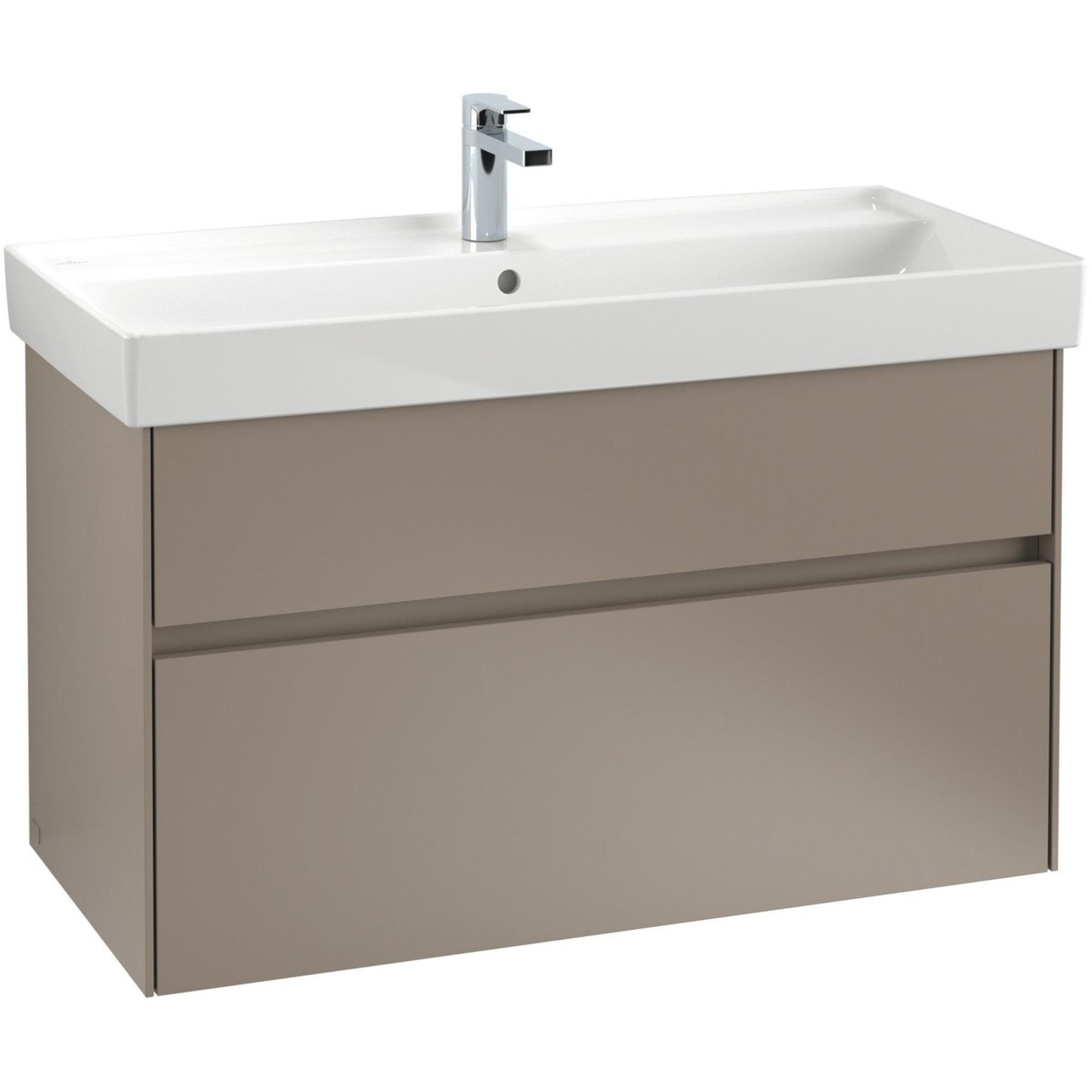 Villeroy & Boch Collaro wastafelonderkast - 95.4x54.6cm - 2 lades White ...